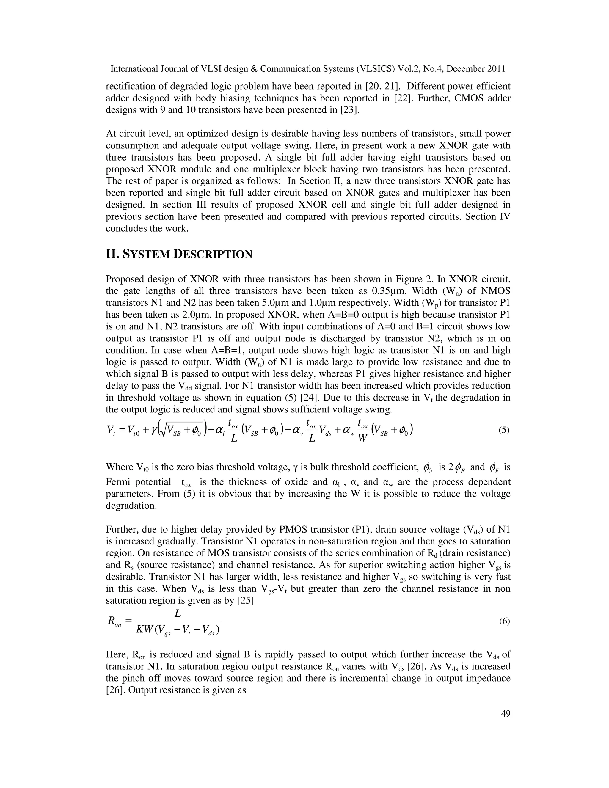 Single bit full adder design using 8 transistors with novel 3 ...