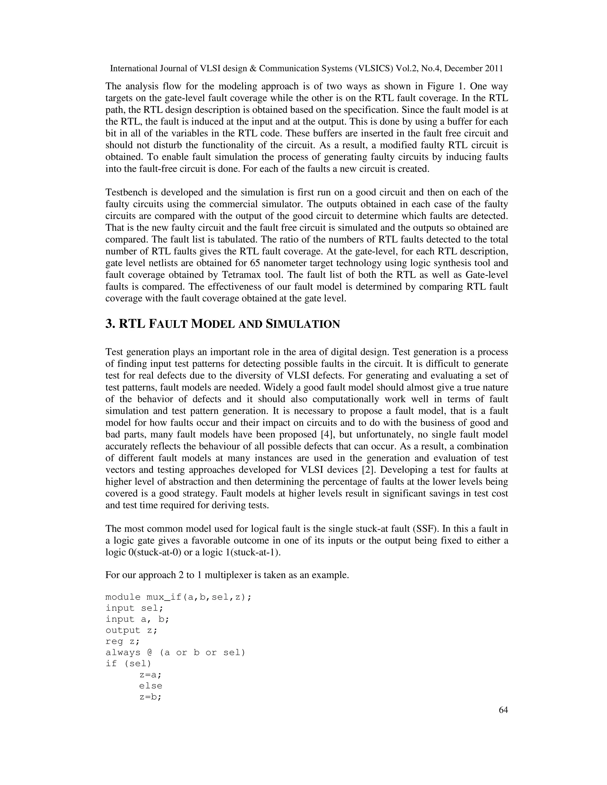 Fault Modeling of Combinational and Sequential Circuits at Register Transfer Level | PDF