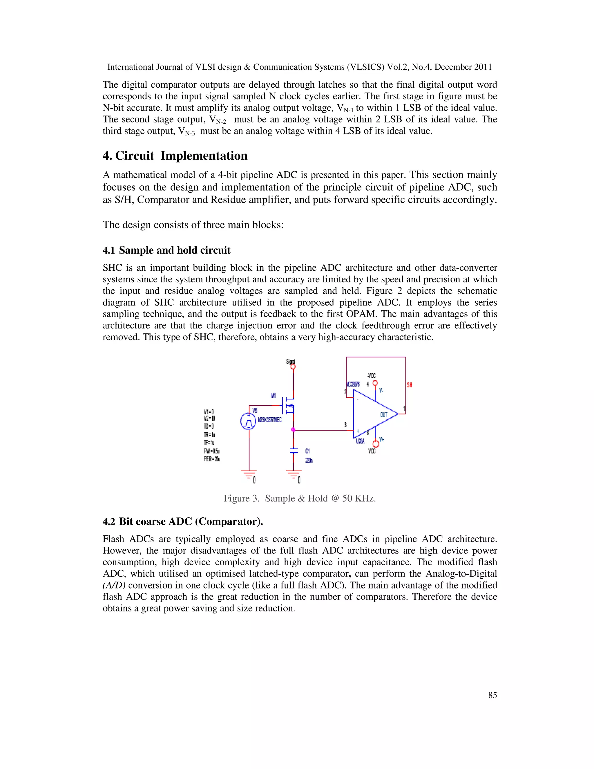 Vlsi Design Of Low Power High Speed 4 Bit Resolution Pipeline Adc In