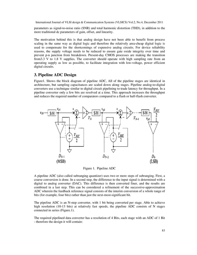 Vlsi Design Of Low Power High Speed 4 Bit Resolution Pipeline Adc In Submicron Cmos Technology Pdf