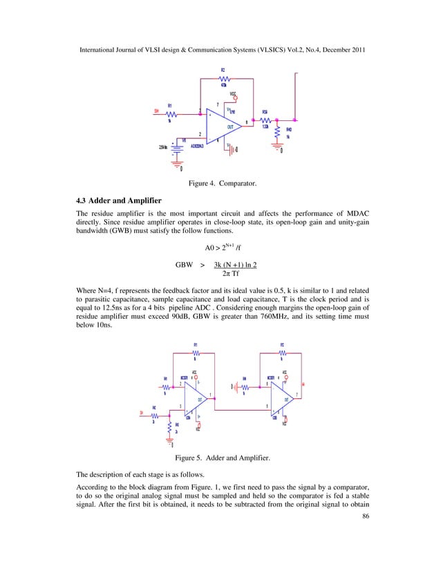 VLSI Design of Low Power High Speed 4 Bit Resolution Pipeline ADC In Submicron CMOS Technology | PDF