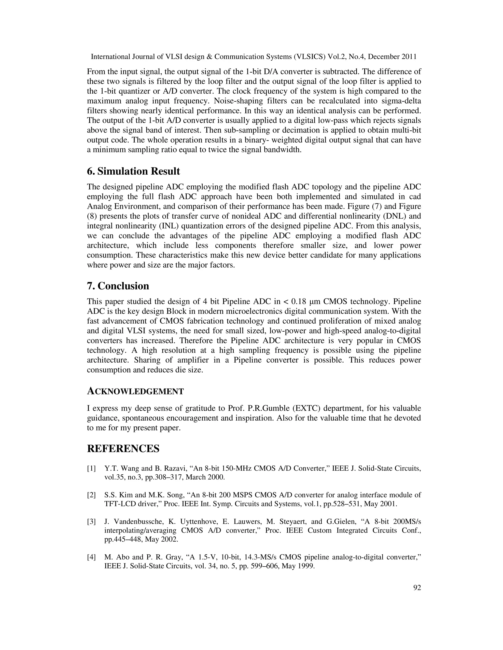 VLSI Design of Low Power High Speed 4 Bit Resolution Pipeline ADC In ...