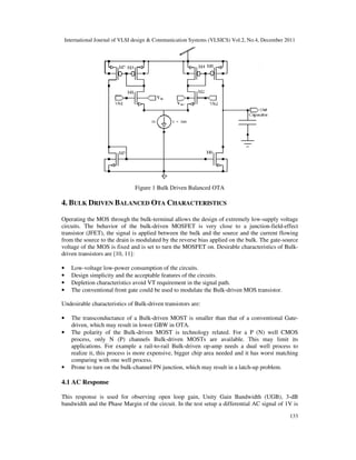 LOW POWER LOW VOLTAGE BULK DRIVEN BALANCED OTA | PDF