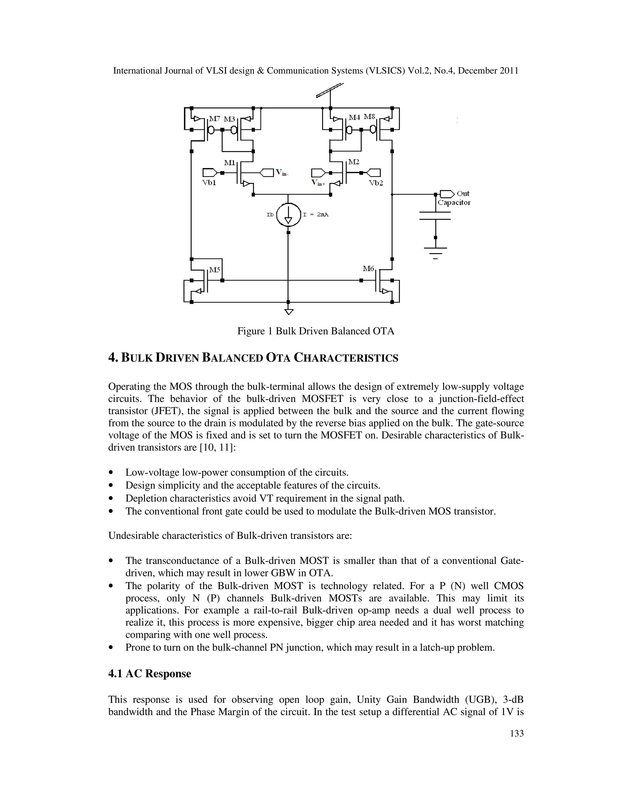 Low Power Low Voltage Bulk Driven Balanced OTA | PDF