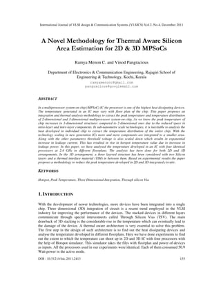 A Novel Methodology for Thermal Aware Silicon Area Estimation for 2D & 3D MPSoCs | PDF