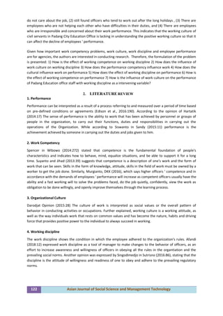 Variables that affect Performance with Working Discipline as A Variable ...