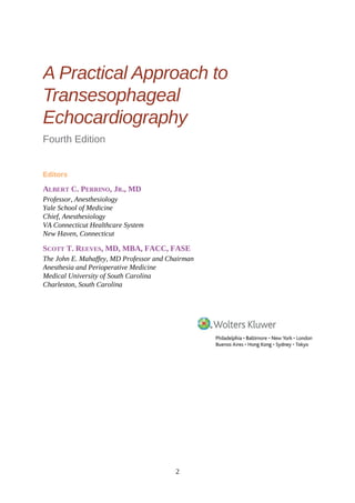 A Practical Approach To Transesophageal Echocardiography 4th Edition ...