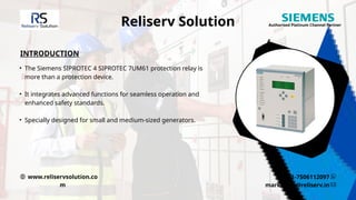 The Siemens Siprotec 4 SIPROTEC 7UM61 Protection Relay: Meeting Today’s ...