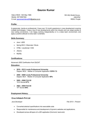 gaurav_cv | PDF