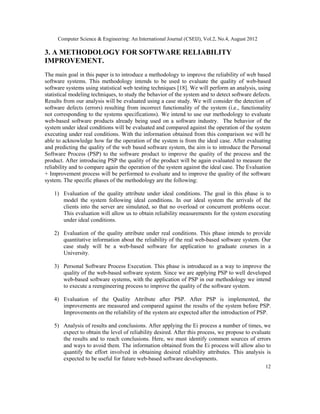 Reliability Improvement with PSP of Web-Based Software Applications | PDF