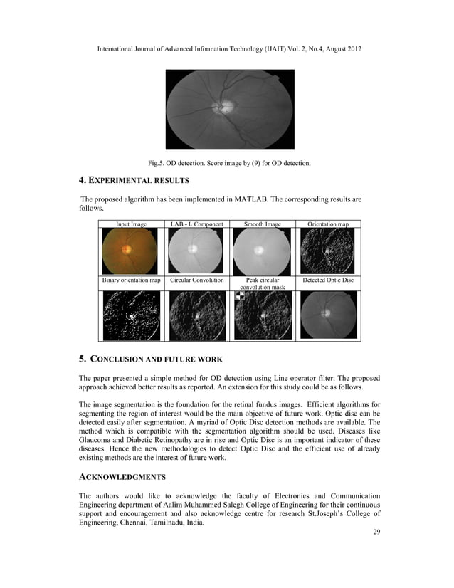An Automatic Screening Method To Detect Optic Disc In The Retina Pdf