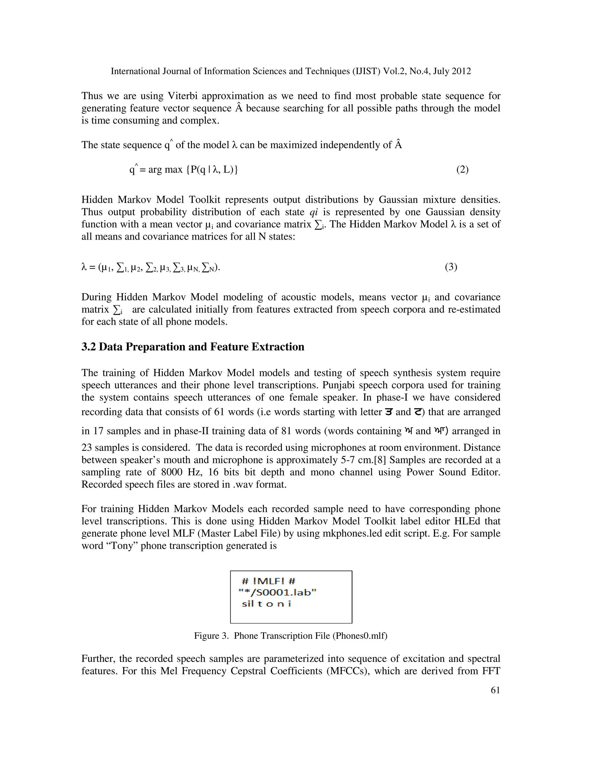PUNJABI SPEECH SYNTHESIS SYSTEM USING HTK | PDF