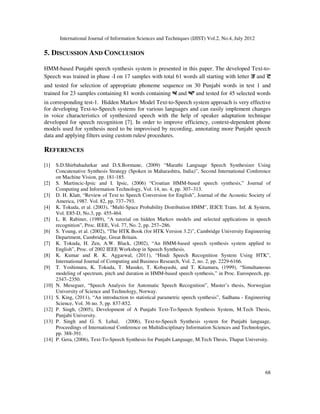 PUNJABI SPEECH SYNTHESIS SYSTEM USING HTK | PDF