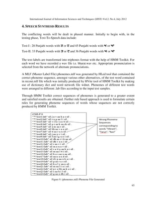 PUNJABI SPEECH SYNTHESIS SYSTEM USING HTK | PDF