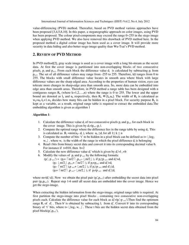 Colour Image Steganography Based On Pixel Value Differencing In Spatial Domain Pdf