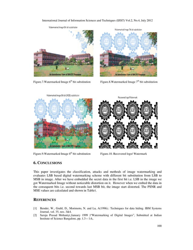 ANALYSIS OF IMAGE WATERMARKING USING LEAST SIGNIFICANT BIT ALGORITHM | PDF