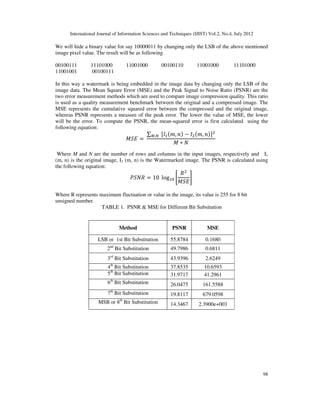 ANALYSIS OF IMAGE WATERMARKING USING LEAST SIGNIFICANT BIT ALGORITHM | PDF