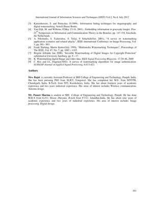 ANALYSIS OF IMAGE WATERMARKING USING LEAST SIGNIFICANT BIT ALGORITHM | PDF