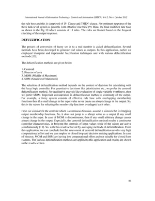 COMPARATIVE ANALYSIS OF CONVENTIONAL PID CONTROLLER AND FUZZY CONTROLLER WITH VARIOUS ...