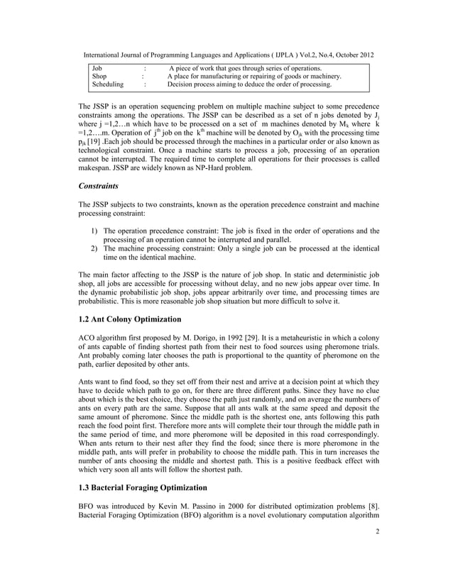 A Hybrid Bacterial Foraging Algorithm For Solving Job Shop Scheduling Problems | PDF