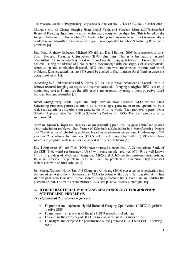 A Hybrid Bacterial Foraging Algorithm For Solving Job Shop Scheduling Problems | PDF