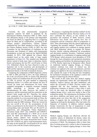 A clinical study on medical cupping for metabolic syndrome with abdominal obesity | PDF