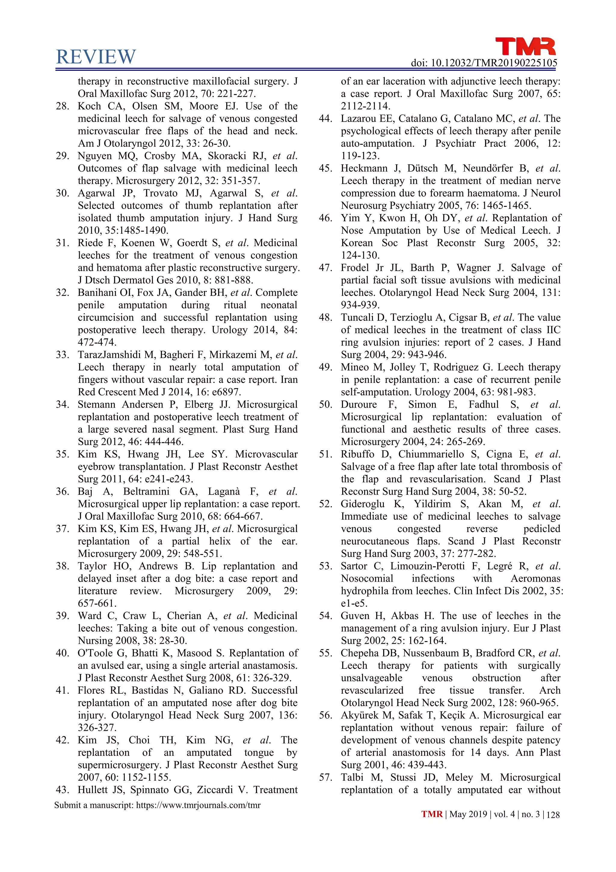 Leech therapy indications: a scoping review | PDF