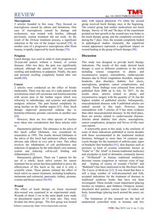 Leech therapy indications: a scoping review | PDF