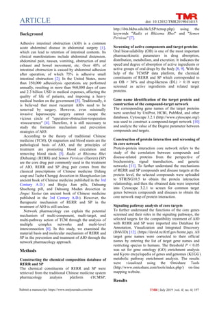 Study on multi-target mechanism of Radix et Rhizoma Rhei (Dahuang) and ...