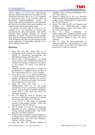 Antitumor applications of nano-traditional Chinese medicine | PDF