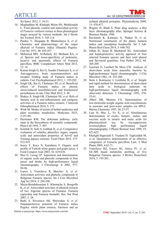 Quantitation of phytochemical constituents of Fumaria vaillantii L ...
