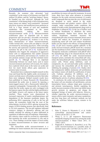 the role of acidic microenvironment in the tumor aggressive phenotyes ...