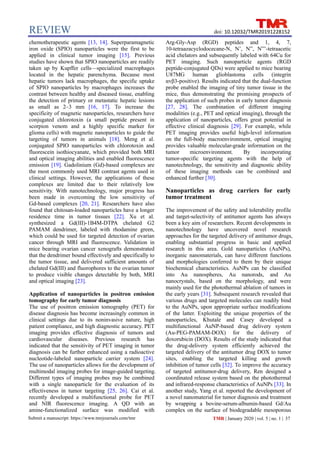 application of nanoparticles in the early diagnosis and treatment of tumors: current status and ...