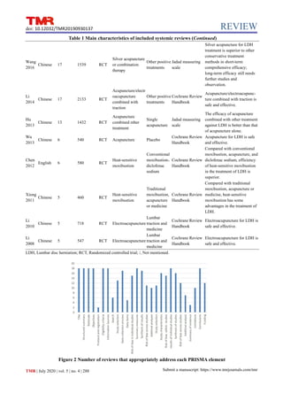 Acupuncture and/or moxibustion for the treatment of lumbar disc ...