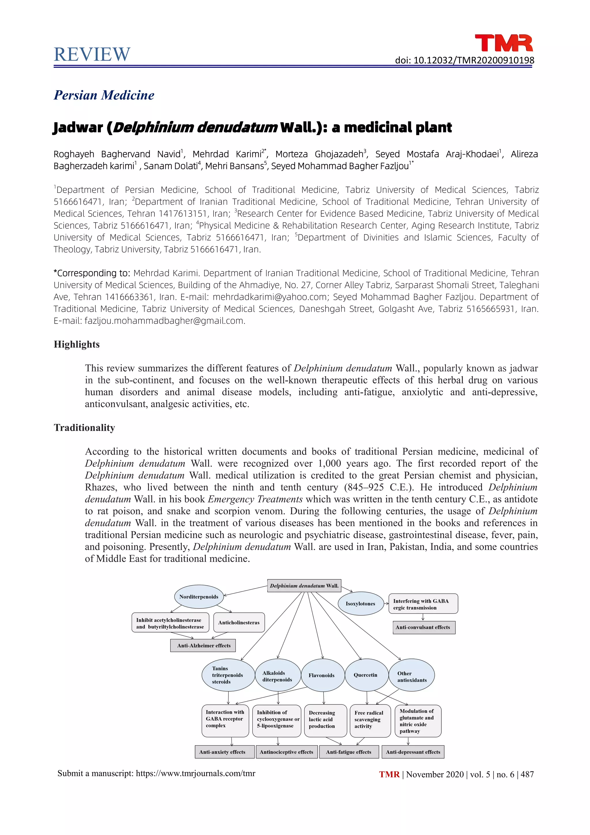 Jadwar (Delphinium denudatum Wall.): a medicinal plant | PDF