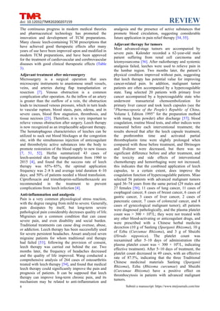 Research progress in the use of leeches for medical purposes | PDF ...