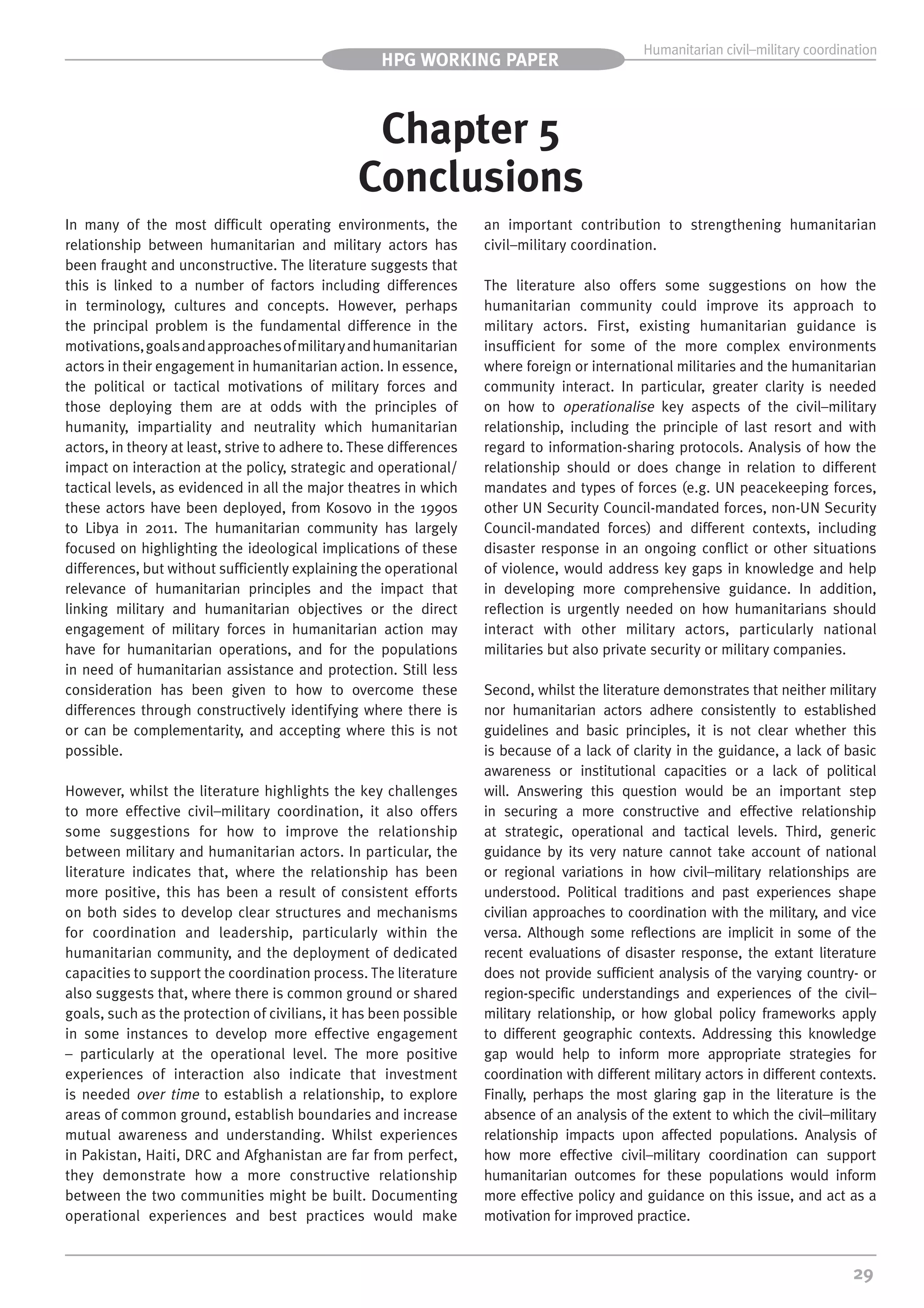humanitarian civil-military coordination. | PDF