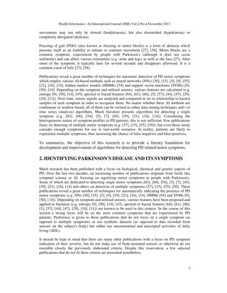 PARKINSON'S DISEASE MOTOR SYMPTOMS IN MACHINE LEARNING: A REVIEW | PDF