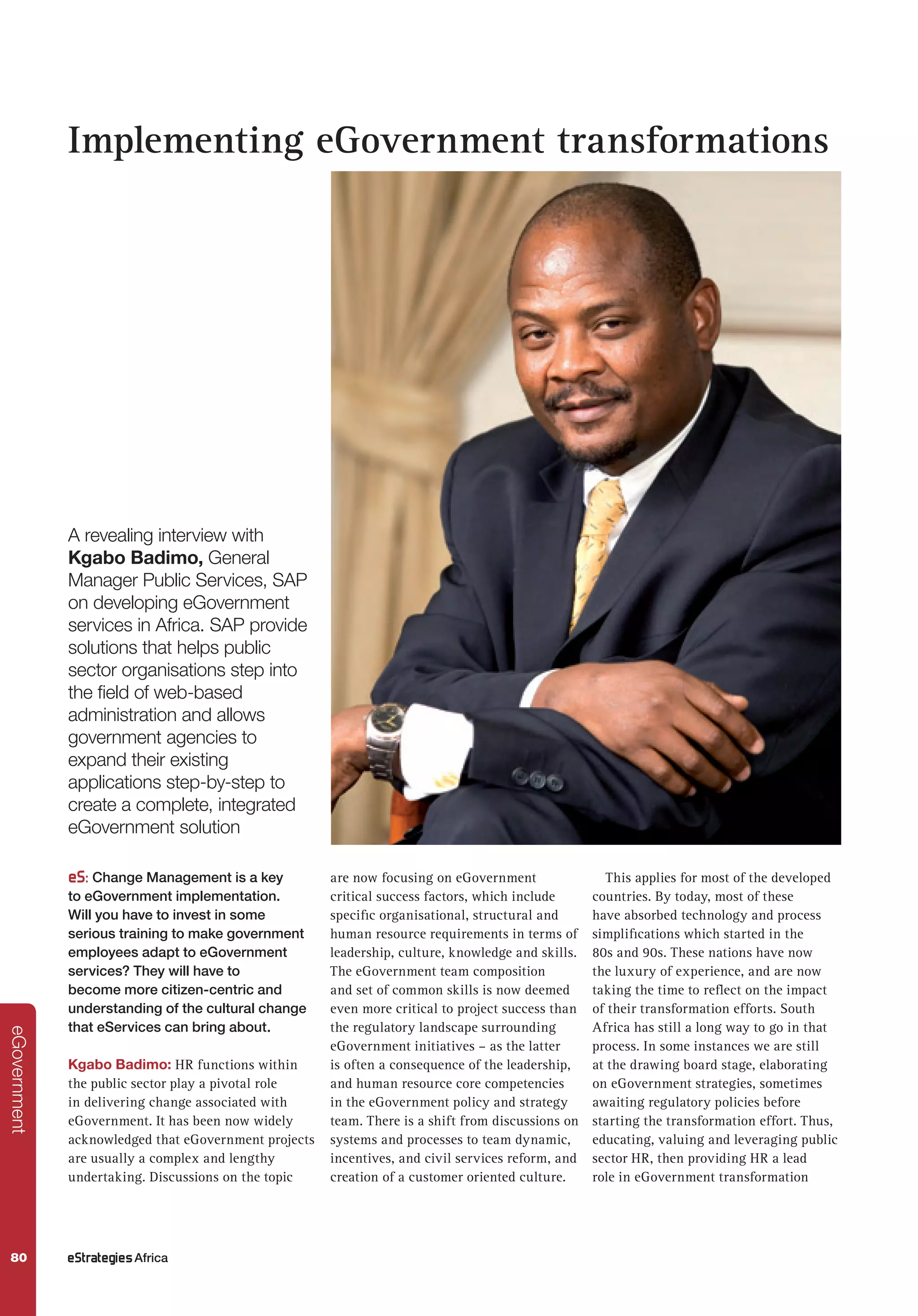 K Badimo eStrategies Africa - SAP | PDF