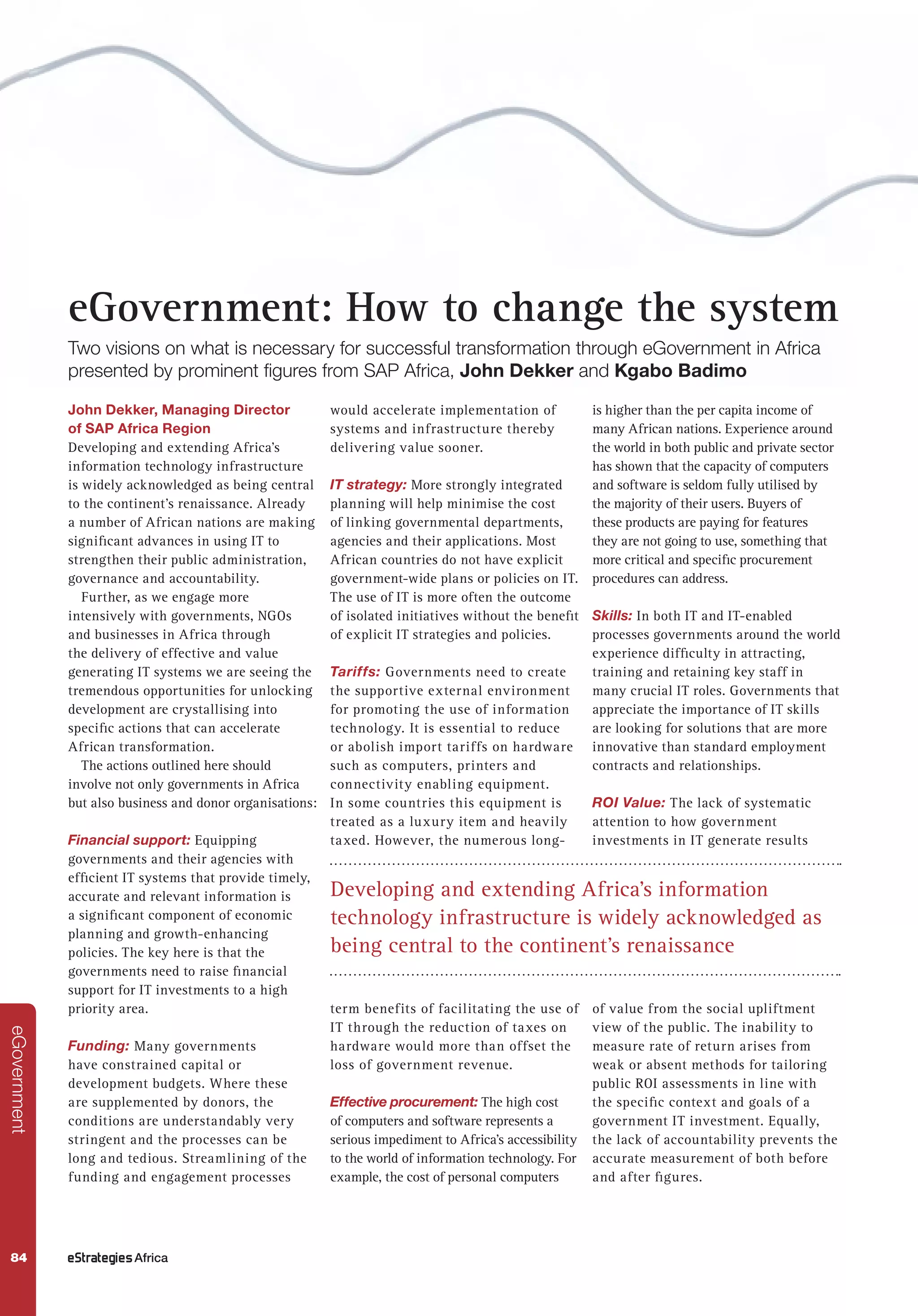 K Badimo eStrategies Africa - SAP | PDF