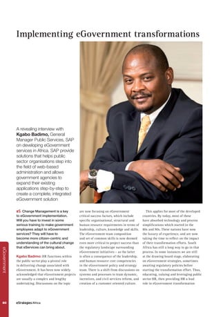 K Badimo eStrategies Africa - SAP | PDF