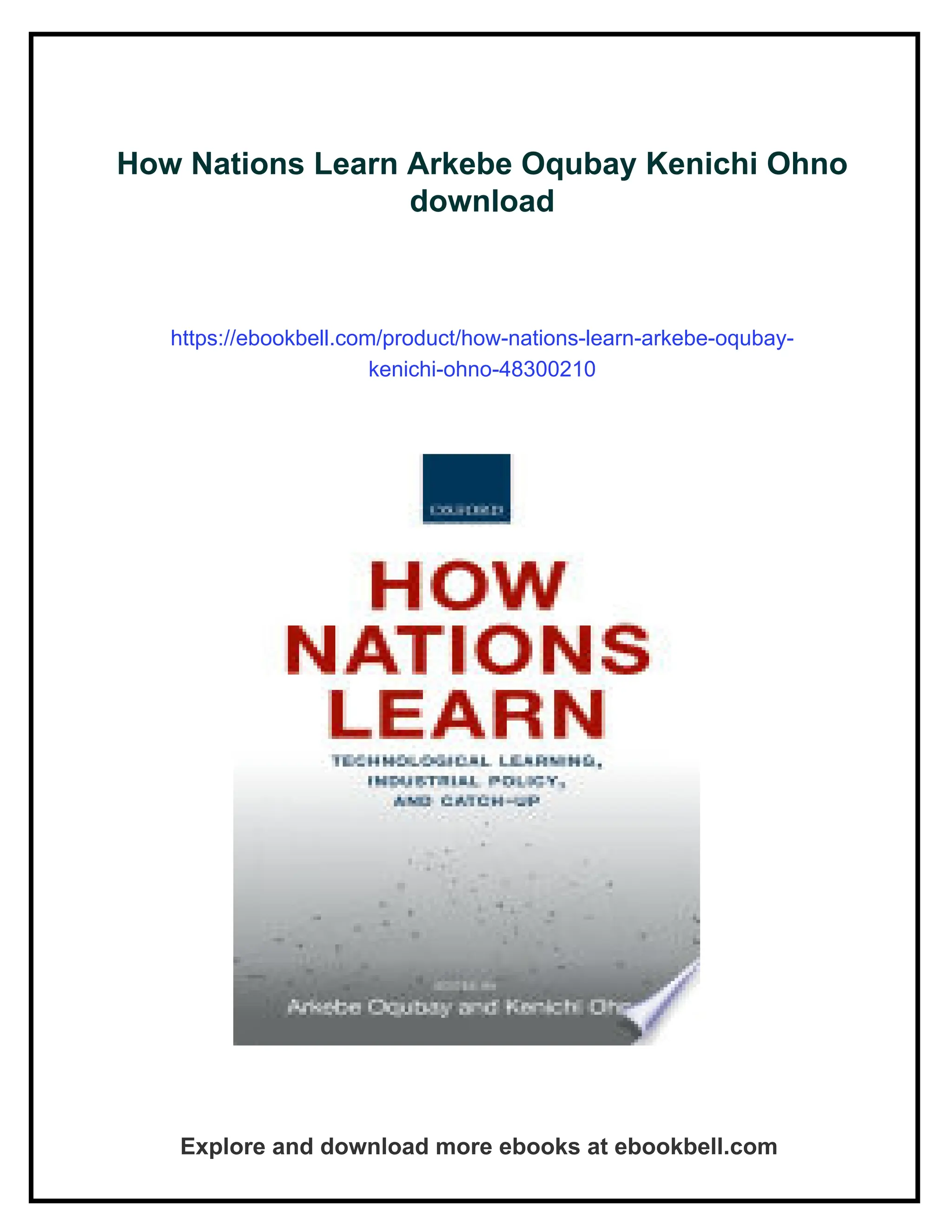 How Nations Learn Arkebe Oqubay Kenichi Ohno | PDF