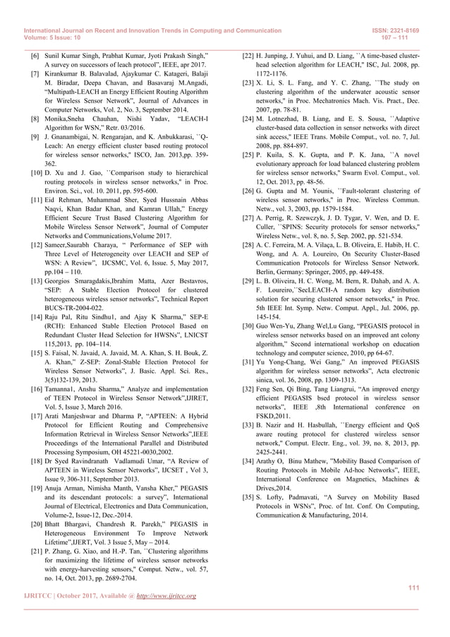 Hierarchical Routing Protocols In Wireless Sensor Networks A Survey And Its Comparison Pdf