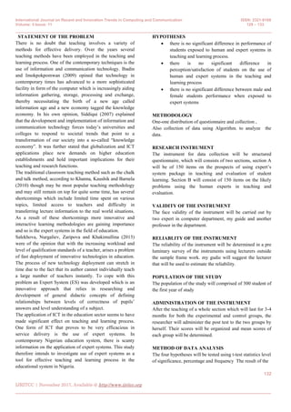 Impact of Expert System as Tools for Efficient Teaching and Learning Process in Educational ...