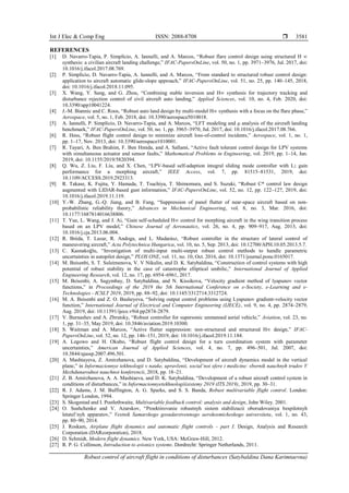 Robust control of aircraft flight in conditions of disturbances | PDF