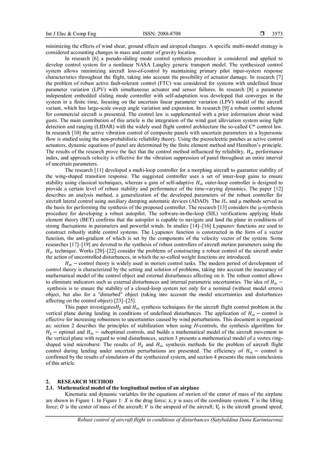 Robust control of aircraft flight in conditions of disturbances | PDF