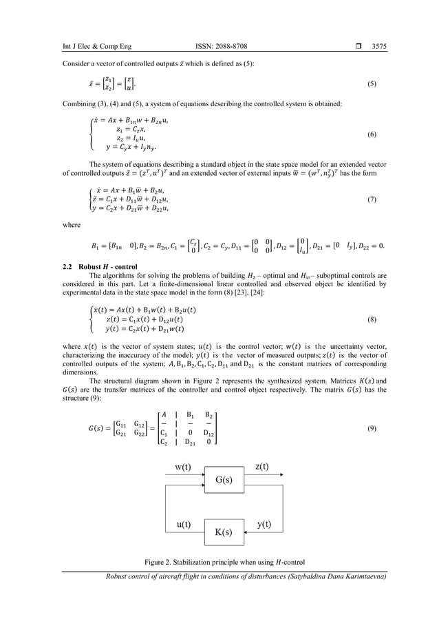 Robust control of aircraft flight in conditions of disturbances | PDF