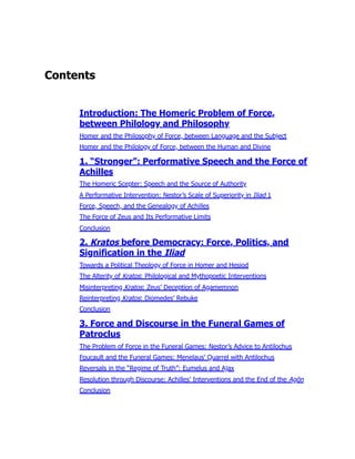 Homer's Iliad and the Problem of Force: A Philosophical and ...