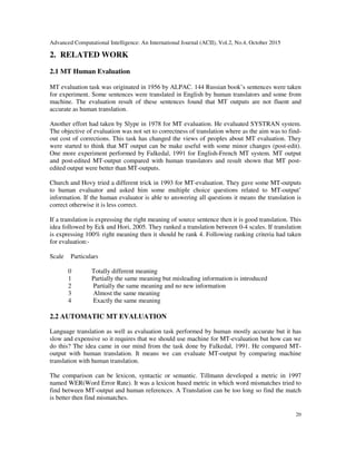 Classification of MT-Output Using Hybrid MT-Evaluation Metrics for Post ...