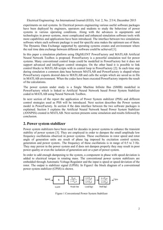 ARTIFICIAL NEURAL NETWORK BASED POWER SYSTEM STABILIZER ON A SINGLE MACHINE INFINITE BUS SYSTEM ...